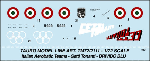 TAURO MODEL 72-2111 Aerobatic Team Getti Tonanti "Brivido Blu" for Republic F-84 F Thunderstreak
