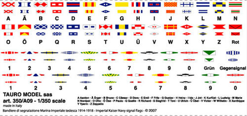 TAURO MODEL 350-A09 Naval Flags - German Imperial Navy (1914-1918)