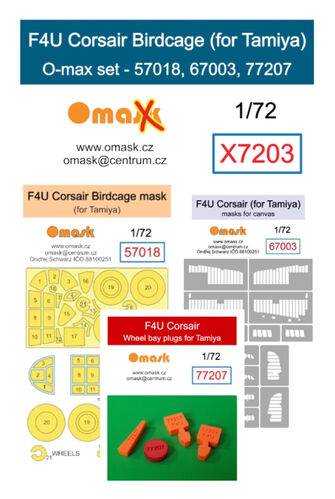 Omask X7203 F4U Corsair Birdcage O-Max Set (For Tamiya)