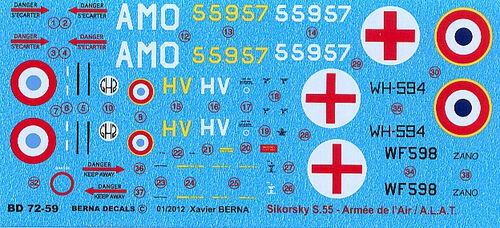 Berna Decals 72059M Sikorsky H-19/S-55 (4 schemes)