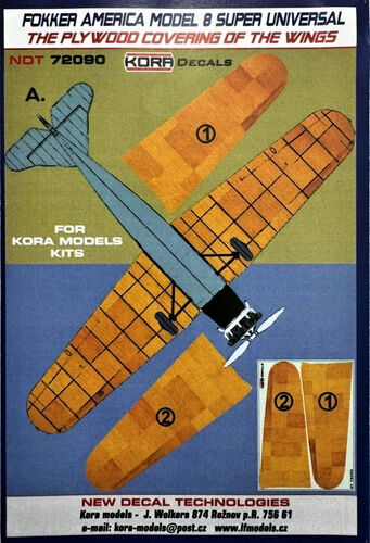 Kora Models NDT72090 Fokker Super Universal - Plywood Covering Wings (for Kora kits)