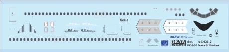 Draw Decal 20-DC9-02C McDonnell Douglas DC-9-50 - Doors And Windows