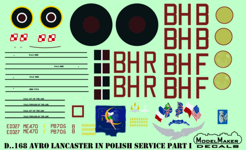 Model Maker Decals D48168 Avro Lancaster in Polish service part I