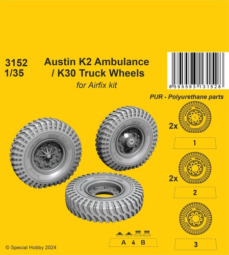 CMK K3152 Austin K2 Ambulance / K30 Truck Wheels (For Airfix Kit)