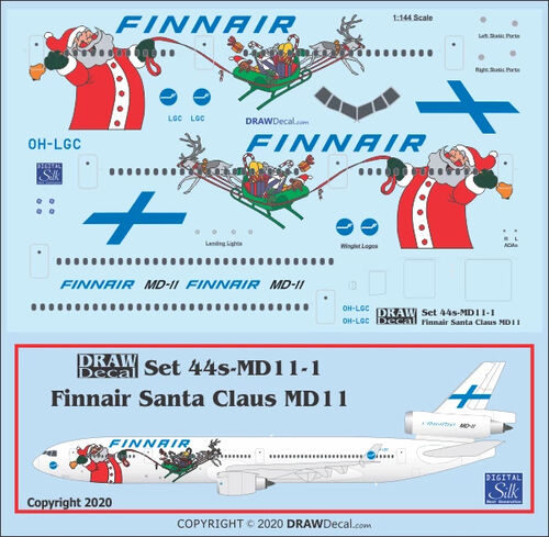 Draw Decal 44-MD11-01 McDonnell Douglas MD-11 - Finnair Santa Claus (OH-LGC)