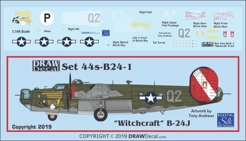 Draw Decal 44-B24-01 Consolidated B-24 J - "Witchcraft"