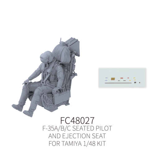 Galaxy-Model FC48027 F-35A/B/C Seated Pilot And Ejection Seat #7 (For Tamiya Kit)