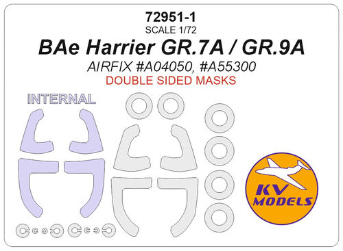KV Models 72951-1 BAe Harrier GR.7A / GR.9A And Wheels Masks (Double-Sided)