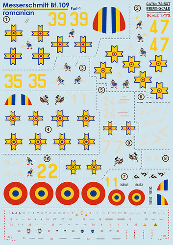 Print Scale 72-507 Messerschmitt Bf-109 Romanian Part 1