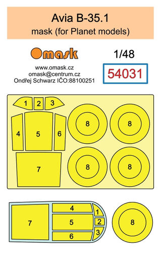 Omask 54031 Avia B-35.1 Masks (for Planet Models kits)