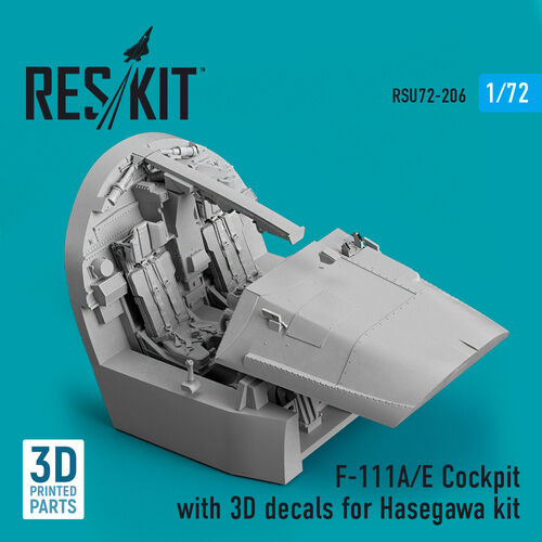 RES/KIT U72-0206 F-111A/E Cockpit With 3D Decals For Hasegawa Kit