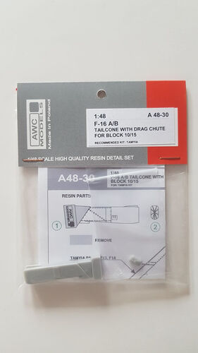 AWC-MODEL A48-30 Genral Dynamics F-16 C/D Block 10/15 - Tailcone with Drag Chute (for Tamiya Kit)