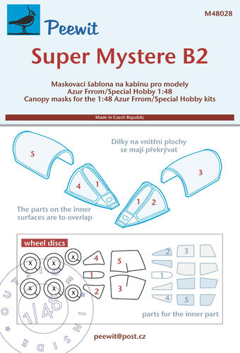 Peewit 48028 Super Mystere B2 - Inside And Outside Masks (For Azur And Special Hobby)
