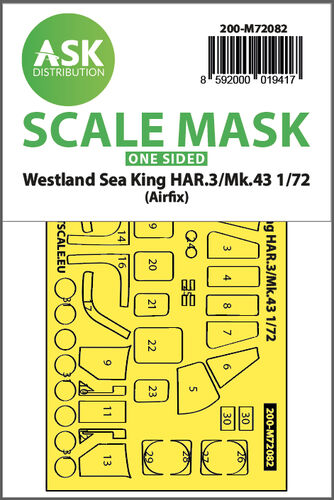 Art Scale Kit M72082 Westland Sea King HAR.3 / Mk.43 One-Sided Express Fit Mask (For Airfix)