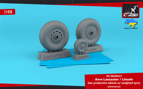 Armory Models Group AW48424 Avro Lancaster / Lincoln Late Production Wheels With Weighted Tyres - Universal Set
