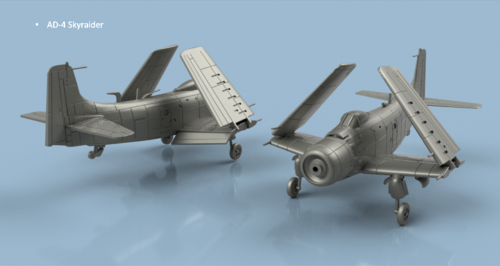 L'Arsenal 2.0 3D400177 AD-4 Skyraider folded wings (5 planes)