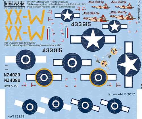 Kits World 172158 Consolidated PBY-5A Catalina ("Miss Pick Up" and "Wandering Witch")