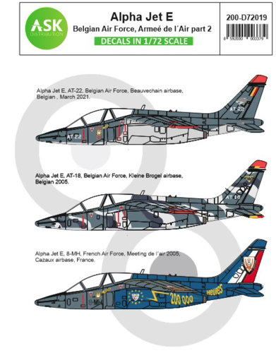 Art Scale Kit D72019 Alpha Jet E Belgian Air Force and Armeé de l´Air part 2
