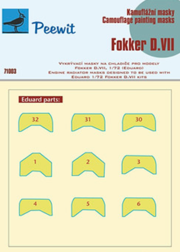 Peewit 71003 Camouflage mask for Fokker D.VII Eduard