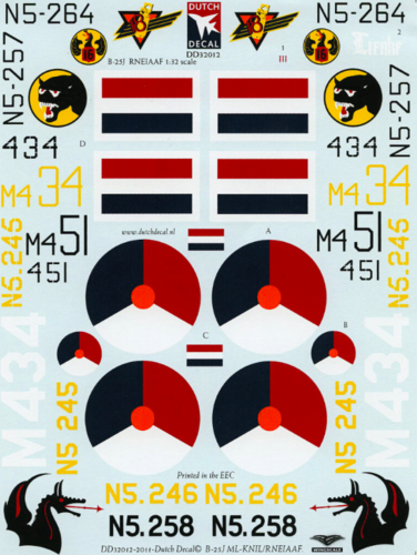 Dutch Decal 32012 B-25J RNEIAAF
