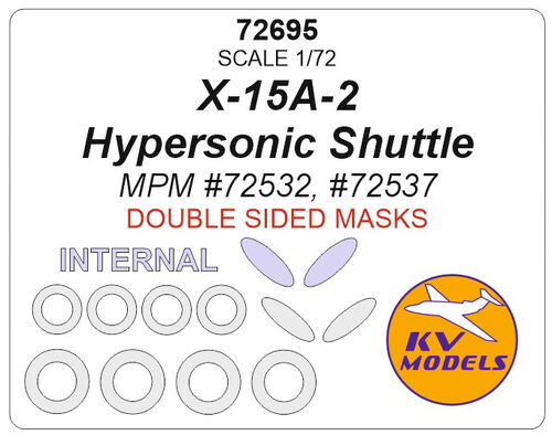 KV Models 72695 X-15A-2 Hypersonic Shuttle (MPM #72532, #72537) - (Double sided) + wheels masks
