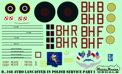 Model Maker Decals D72168 Avro Lancaster in Polish service part I