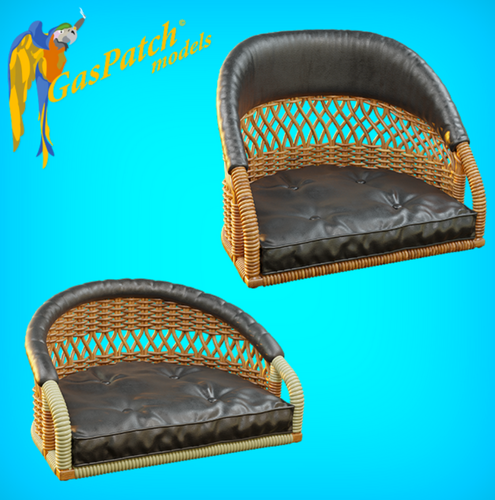 Gaspatch Models 22-72262 British Wicker Seat Perforated Back – Short leather frame ,Tall Big leather pad