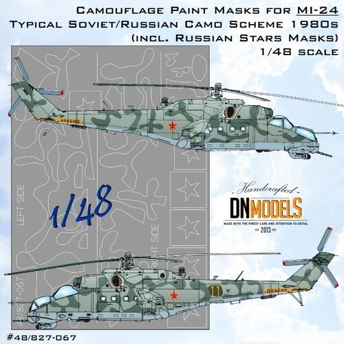 DN Models 48-827-067 Standard Soviet 1980s Camo And Soviet Stars For Mi-24 Attack Helicopter