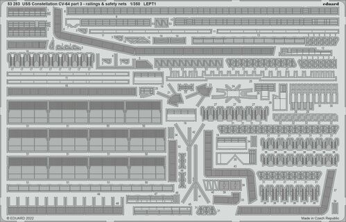 Eduard 53283 USS Constellation CV-64 part 3 - railings & safety nets TRUMPETER