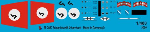 Peddinghaus-Decals 2037 Battleship Scharnhorst Markings