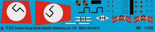 Peddinghaus-Decals 2032 Heavy Cruiser Blücher, Operation Weserübung June 1940