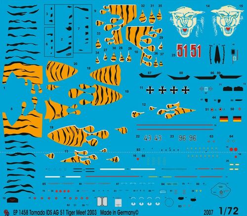 Peddinghaus-Decals 1458 Tornado IDS AG 51 Tiger Meet 2003
