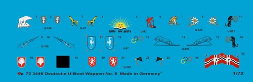 Peddinghaus-Decals 3446 Deutsche U-Boot Conning Tower Insignia No. 6