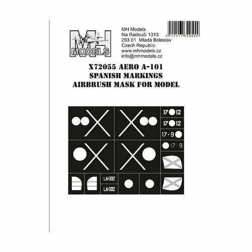 MH Models X72055 Aero A-101 Spanish markings airbrush mask