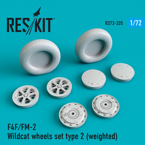 DISCONTINUED RES/KIT 72-0335 F4F/FM-2 Wildcat wheels set type 2 weighted