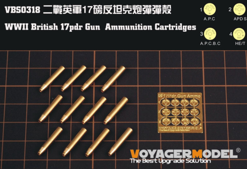 VoyagerModel.Co.Ltd VBS0318 WWII British 17pdr Gun Ammunition cartridge