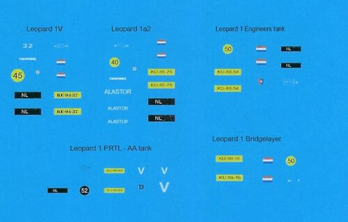 Black Lion Decals 72034 Modern Dutch Army - Leopard 1 Family
