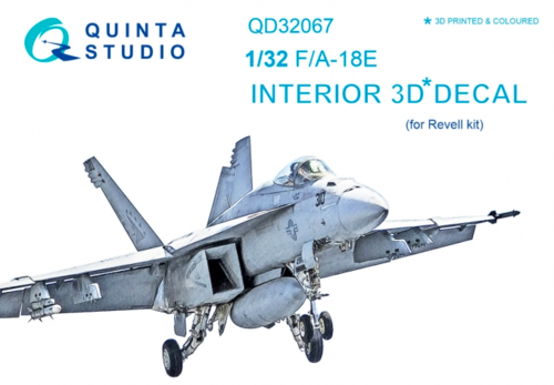 Quinta Studio QD32067 F/A-18E 3D-Printed and coloured Interior on decal paper