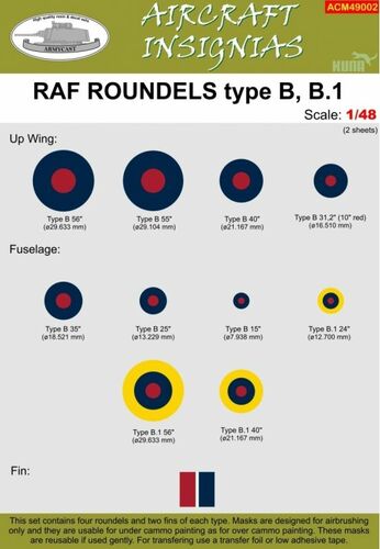 Armycast ACM49002 RAF Roundels Type B, B.1