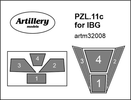 ARTILLERY Models 32008 PZL.11c canopy (for IBG)
