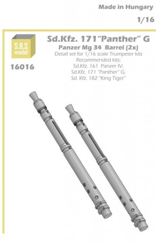 SBS Model 16016 Sd.Kfz. 171 'Panther' G Panzer MG 34 barrel x 2