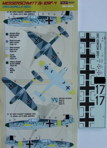 Kora Models Dec4826 Bf 109F-4 Escuadrilla Azul