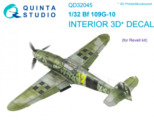 Quinta Studio QD32045 Bf 109G-10 3D-Printed and coloured Interior on decal paper