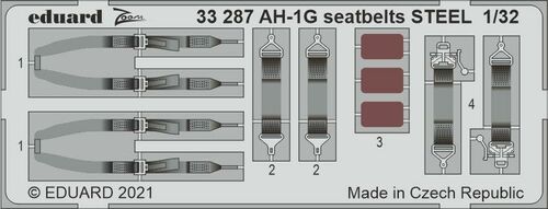 Eduard 33287 AH-1G seatbelts STEEL ICM