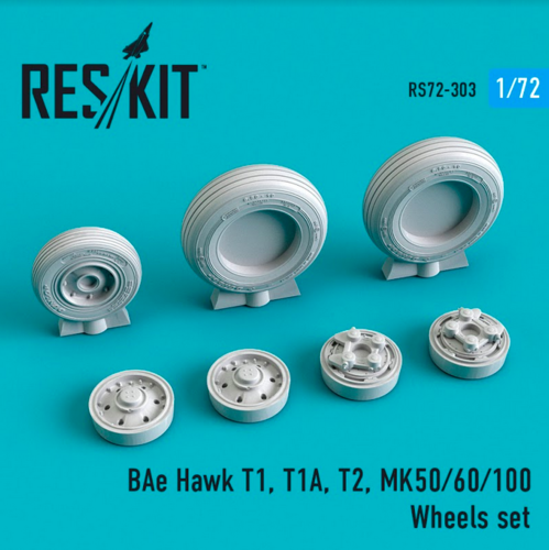 DISCONTINUED RES/KIT 72-0303 BAe Hawk T1, T1A, T2, MK50/ 60/ 100 Wheels set