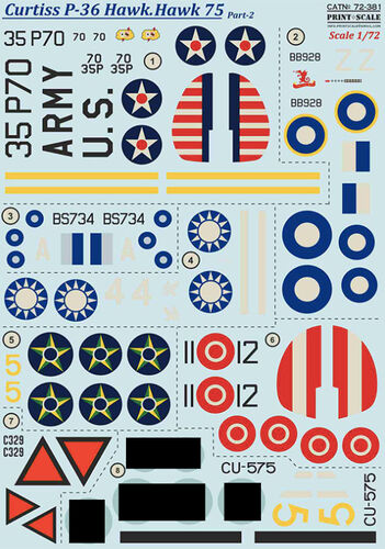 Print Scale 72-381 Сurtiss P-36 Hawk. Hawk 75