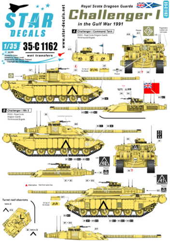 Star-Decals 35-C1162 Challenger I. RSDG - Royal Scots Dragoon Guards in the Gulf War 1991.