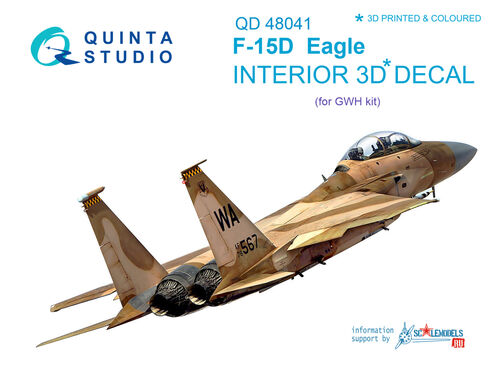 Quinta Studio QD48041 F-15D 3D-Printed & coloured Interior on decal paper