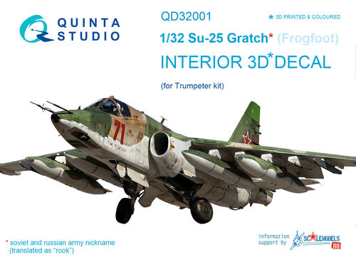 Quinta Studio QD32001 Su-25 3D-Printed & coloured Interior on decal paper
