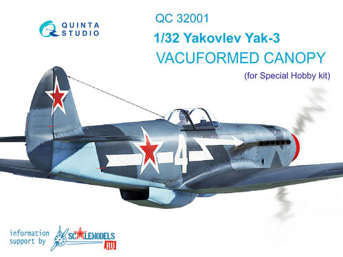 Quinta Studio QC32001 Yak-3 vacuformed clear canopy